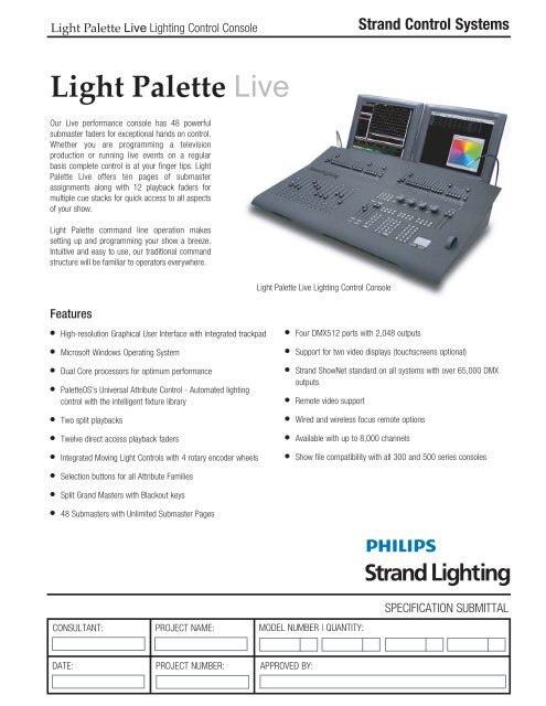 Light Palette Live - Strand Lighting