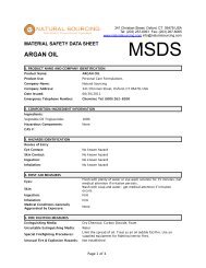 (MSDS) Organic Palm Oil, RBD - Natural Sourcing, LLC