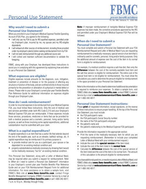 Personal Use Statement (ERA Program) - ETF