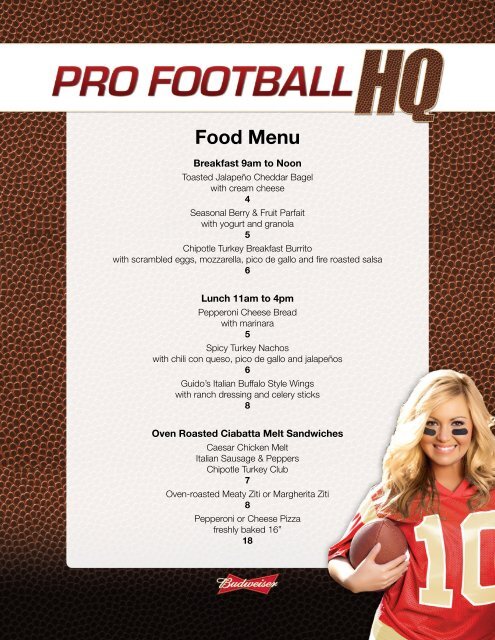 Food Menu - Stratosphere Casino and Hotel