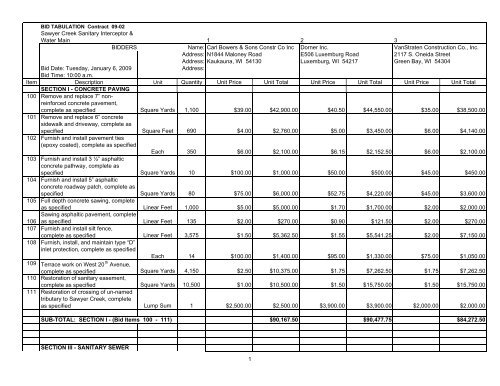 Bid Tab - Contract 09-02