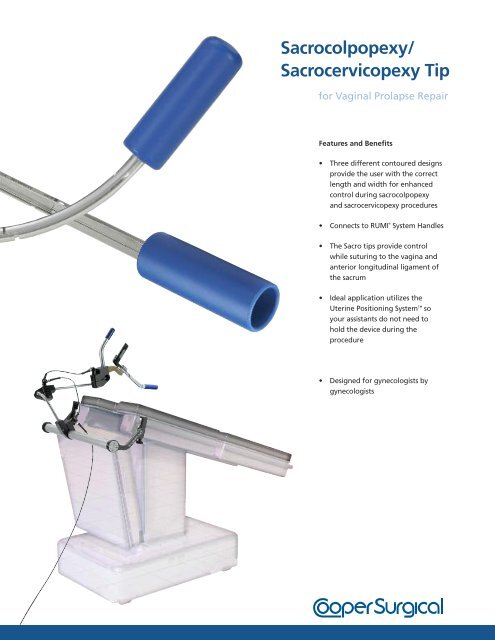 Sacrocolpopexy/ Sacrocervicopexy Tip - CooperSurgical