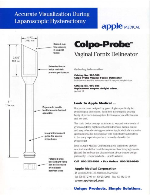 Colpo-Probe Vaginal Fornix Delineator Brochure - CooperSurgical