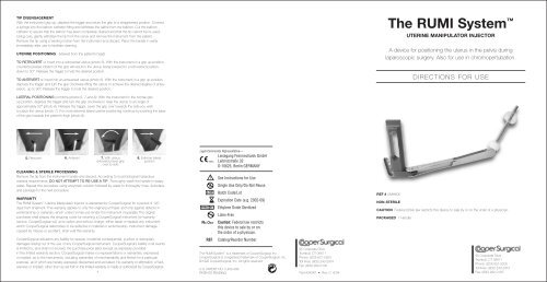 RUMI DFU - CooperSurgical