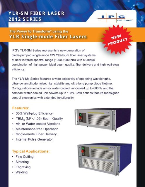YLR-SM Brochure - IPG Photonics