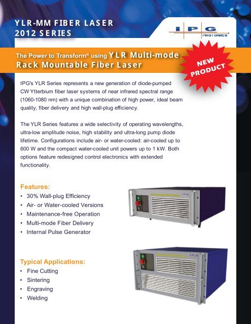 YLR Multi-mode Series - IPG Photonics