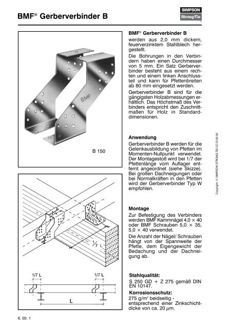 BMFÂ® Gerberverbinder B - Simpson Strong-Tie