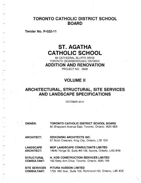 ST. AGATHA CATHOLIC SCHOOL - Struct-Con Construction Ltd.