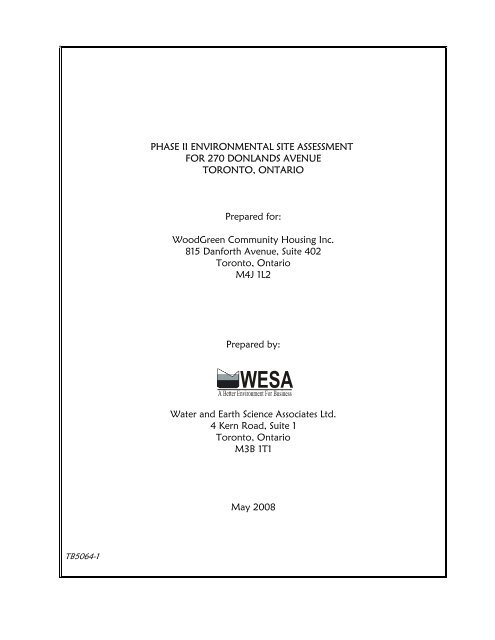 PHASE II ENVIRONMENTAL SITE ASSESSMENT FOR 270 ...