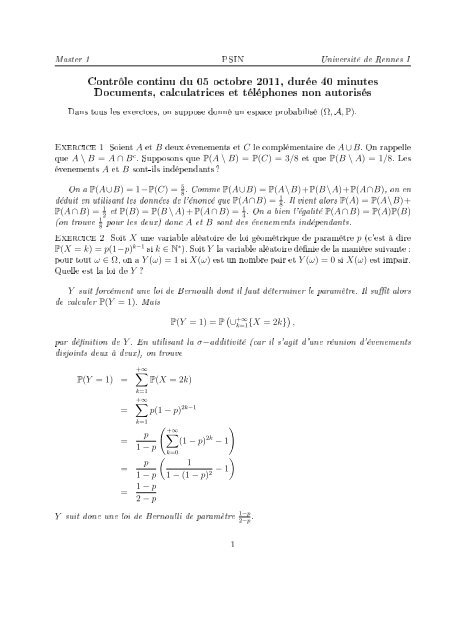 CC1 Sujet 1 CC1 Sujet 1