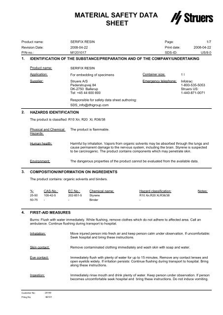 serifix resin (m1201017 - 2008-04-22) - Struers