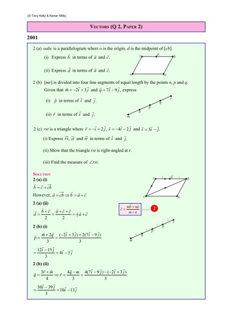 2 (a) oabc is a parallelogram where o is the origin ... - Student Xpress