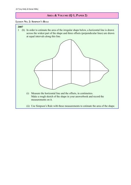 AREA & VOLUME (Q 1, PAPER 2) - Student Xpress