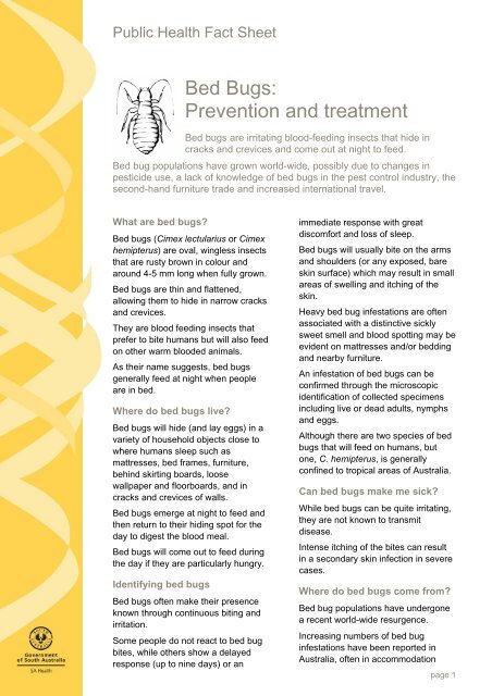 Bed Bugs: Prevention and Treatment - SA Health