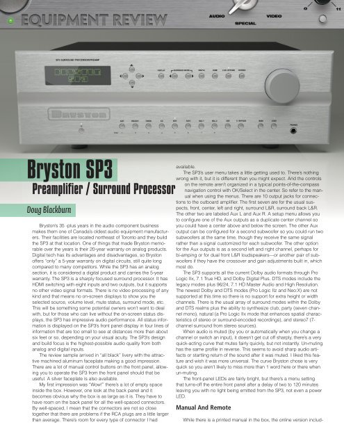Bryston SP3 - AV Design