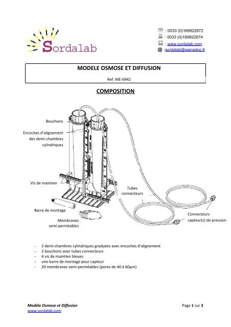Notice Osmose et diffusion - sordalab