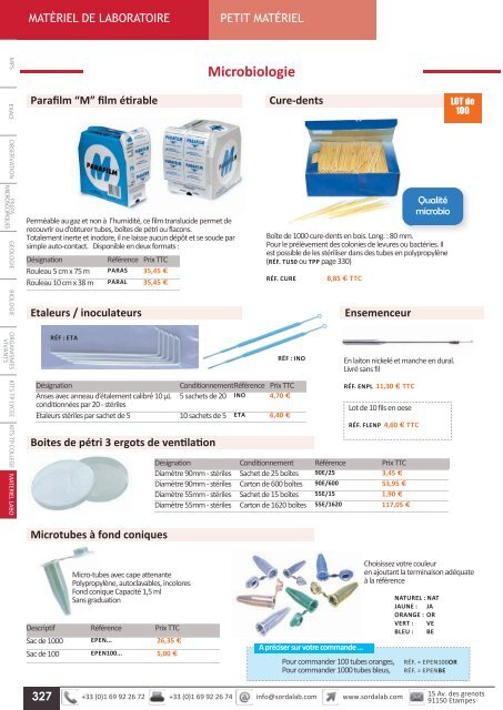 MATÈRIEL DE LABORATOIRE
