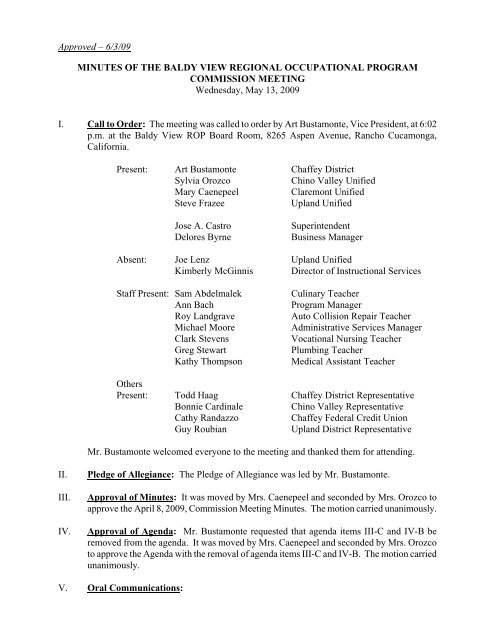 May 13, 2009 - Baldy View ROP