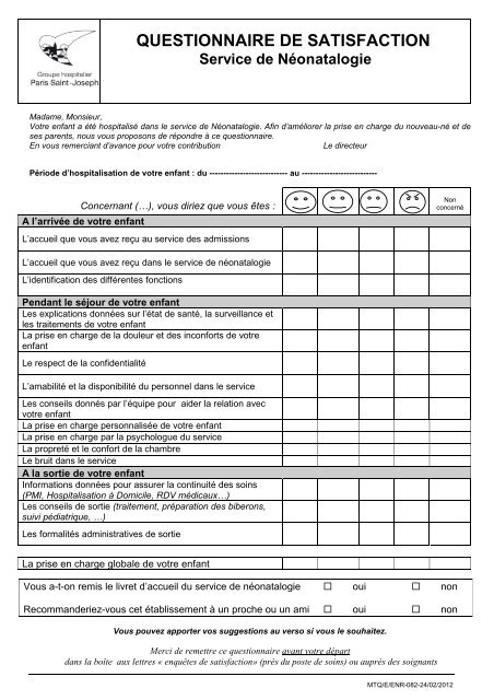 TÃ©lÃ©charger le questionnaire de satisfaction