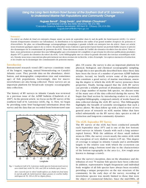 Using the Long-Term Bottom-Trawl Survey of the Southern Gulf of St ...