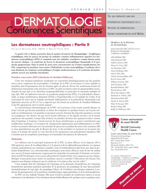 Les dermatoses neutrophiliques : Partie II - Dermatologie ...