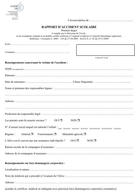 Déclaration Accident Scolaire 57 Formulaire – NQFLWV