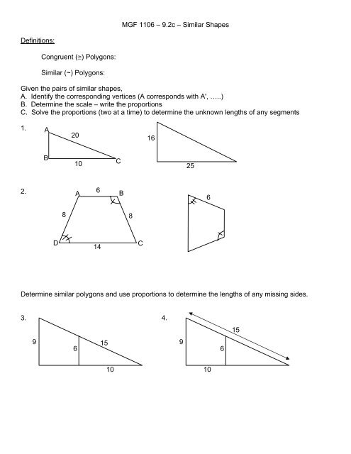 9.2c Polygons - Similar Shapes