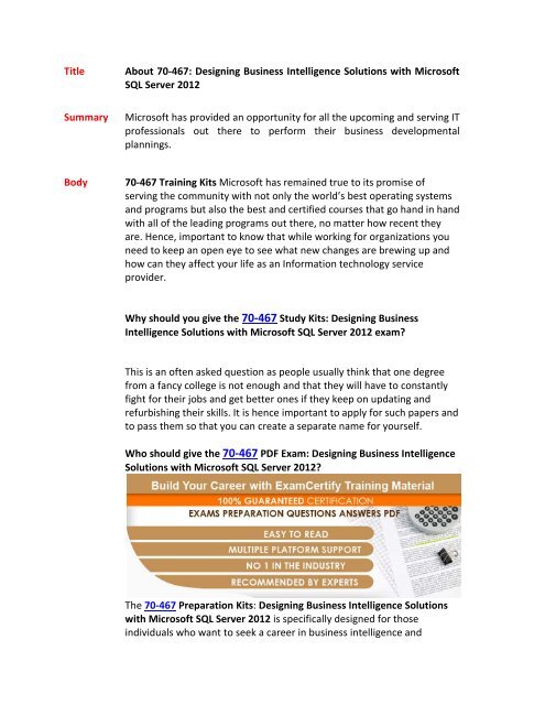 business intelligence study material pdf