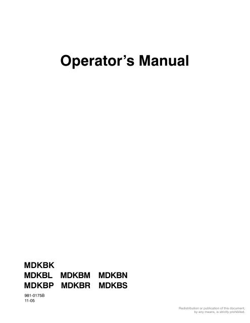 Operator's Manual - Cummins Onan