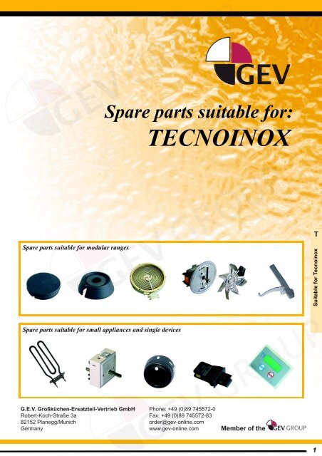 Gev Catering Spare Parts | Reviewmotors.co