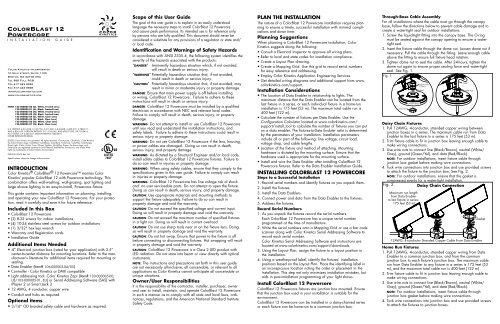 PLAN THE INSTALLATION ColorBlast 12 Powercore - Main Light ...