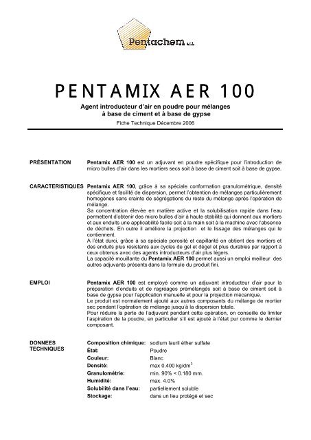 pentamix aer 100 pentamix aer 100 - Pentachem.It