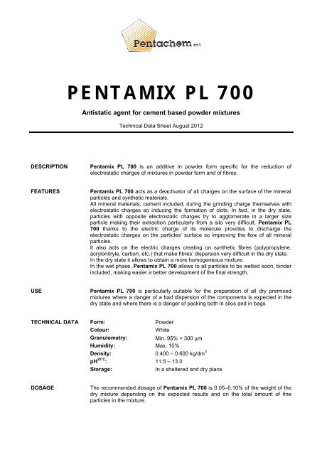 Technical Data Sheet - Pentachem