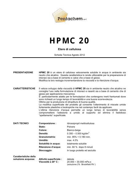 HPMC 20 - Pentachem