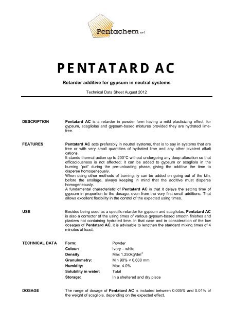 PENTATARD AC - Pentachem