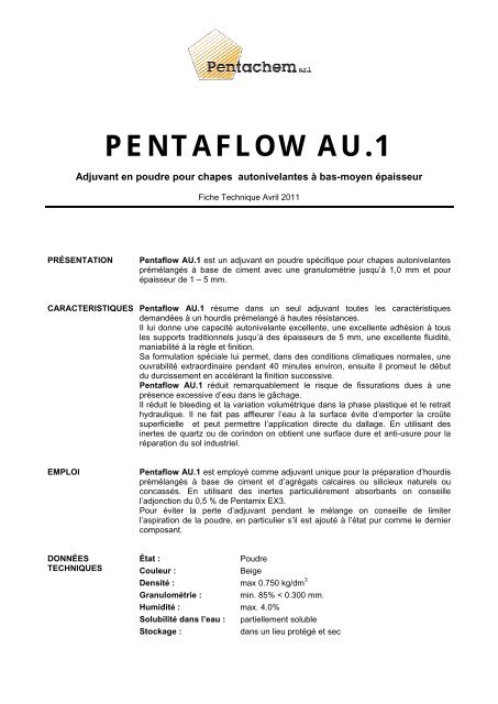 PENTAFLOW AU.1 - Pentachem