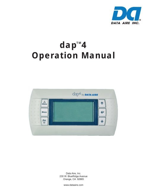 DAP4 IOM 8-1-2011Rev A.indd - Data Aire