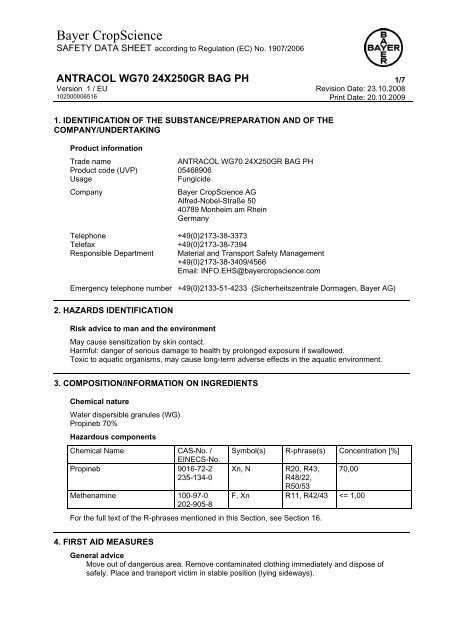 Msds Antracol PDF Dangerous Goods Toxicity, 43% OFF