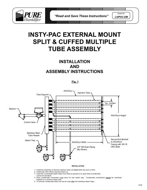 insty-pac external mount split & cuffed multiple ... - Pure Humidifier
