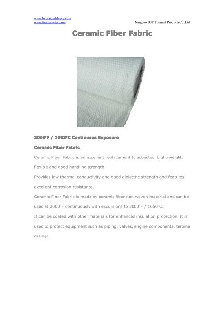 Ceramic Fiber Fabric