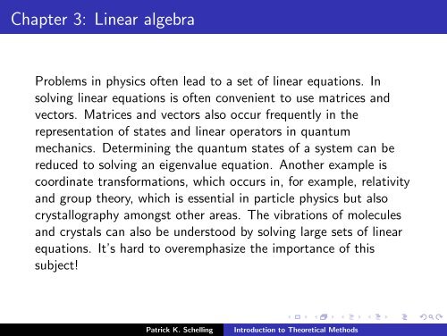 Introduction to Theoretical Methods - UCF Physics