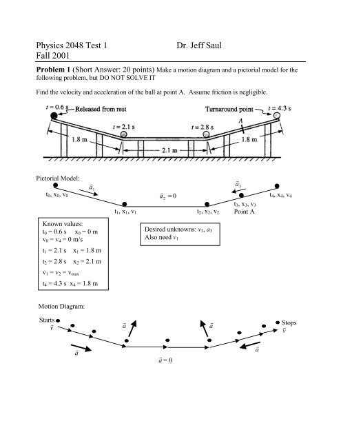 Physics 2048 Test 1 - UCF Physics