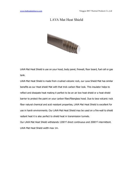 LAVA Mat Heat Shield