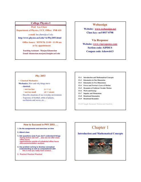 Chapter 1 - UCF Physics