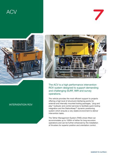 INTERVENTION ROV The ACV is a high performance ... - Subsea 7