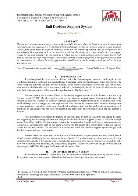 Bail Decision Support System