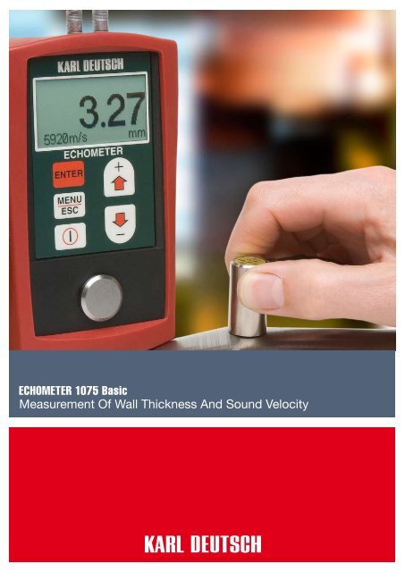 ECHOMETER 1075 Basic Measurement Of Wall ... - Rbmltd.co.il