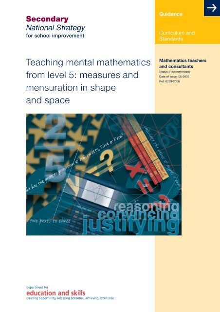 Teaching mental mathematics from level 5 ... - Suffolk Maths