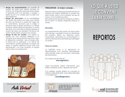 REPORTOS - Superintendencia General de Valores