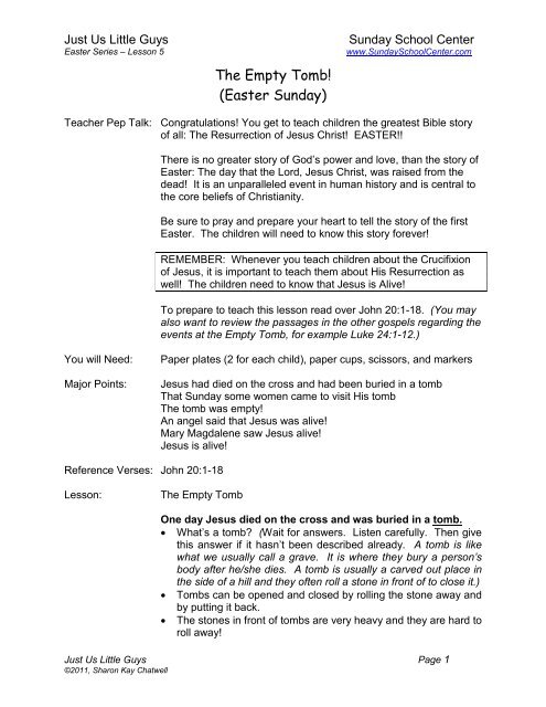 The Empty Tomb - Sunday School Center